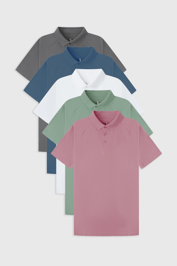 Athletic Fit Pastels Polo Shirt 5-Pack