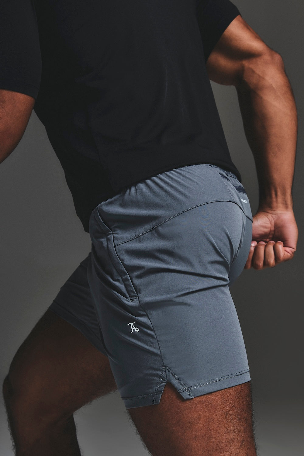 Comfortable grey training shorts for flexible workouts