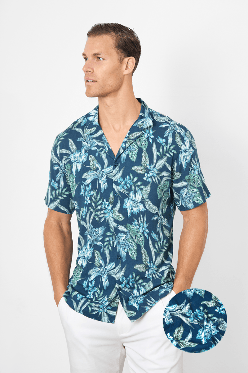 Printed Shirt in Multi Color Tropical Floral