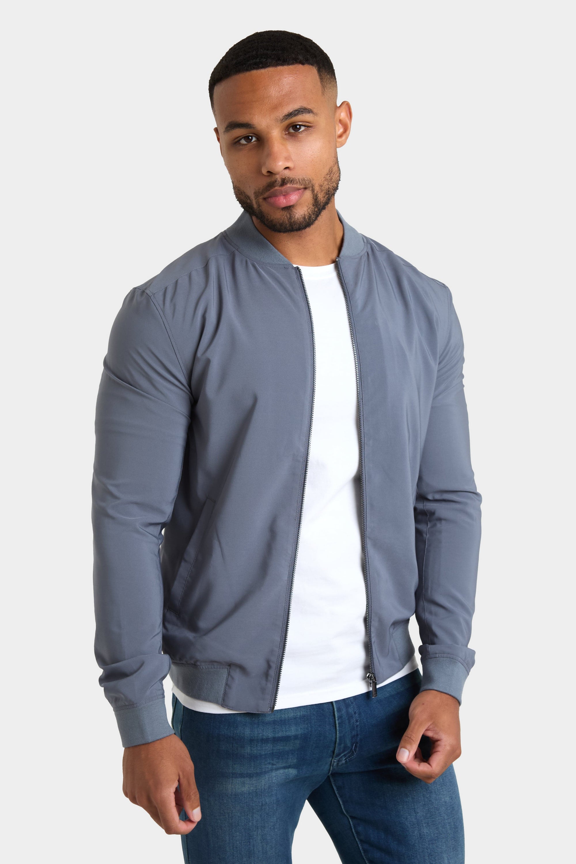Light Weight Bomber Jacket in Graphite - TAILORED ATHLETE - USA