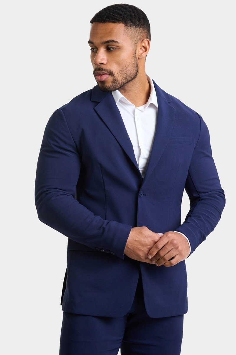 True Athletic Fit Tech Suit Jacket in Navy